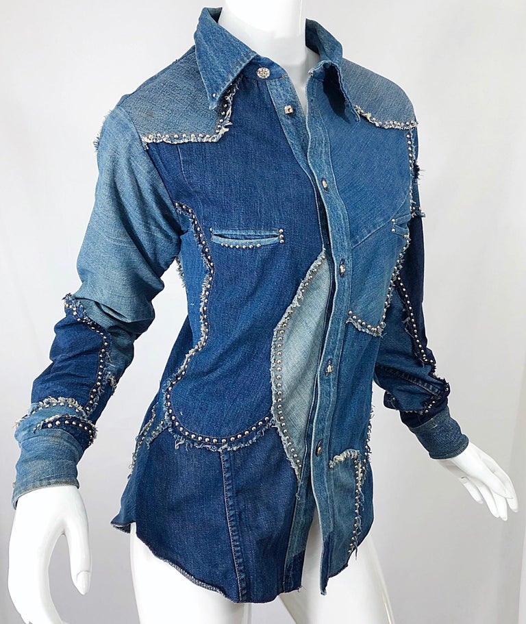 Rare 1970s Love, Melody Sabatasso Unisex Denim Blue Jean Patchwork 70s ...