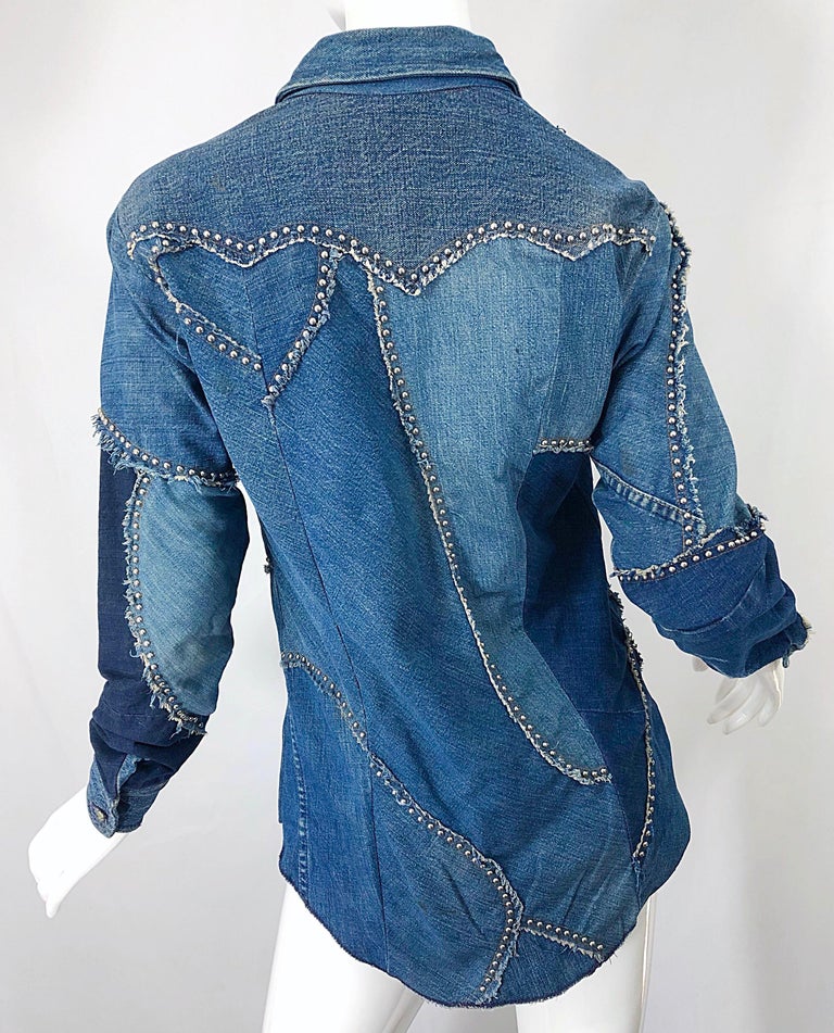 Rare 1970s Love, Melody Sabatasso Unisex Denim Blue Jean Patchwork 70s ...