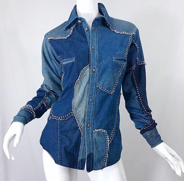 Rare 1970s Love, Melody Sabatasso Unisex Denim Blue Jean Patchwork 70s ...