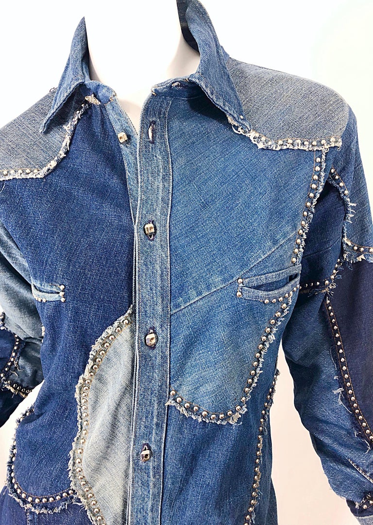 Rare 1970s Love, Melody Sabatasso Unisex Denim Blue Jean Patchwork 70s ...
