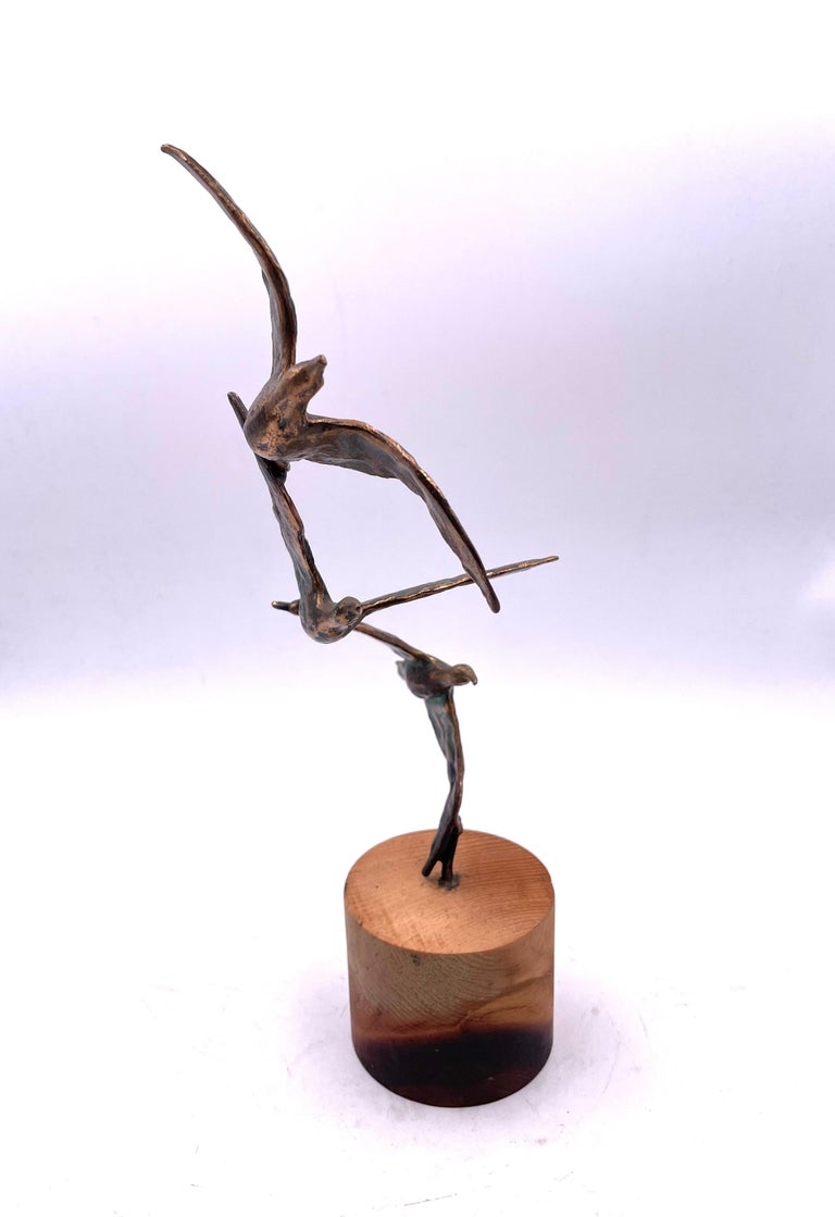 Rare 1970's Signed Flying Birds Sculpture by Curtis Jere in Bronze at ...