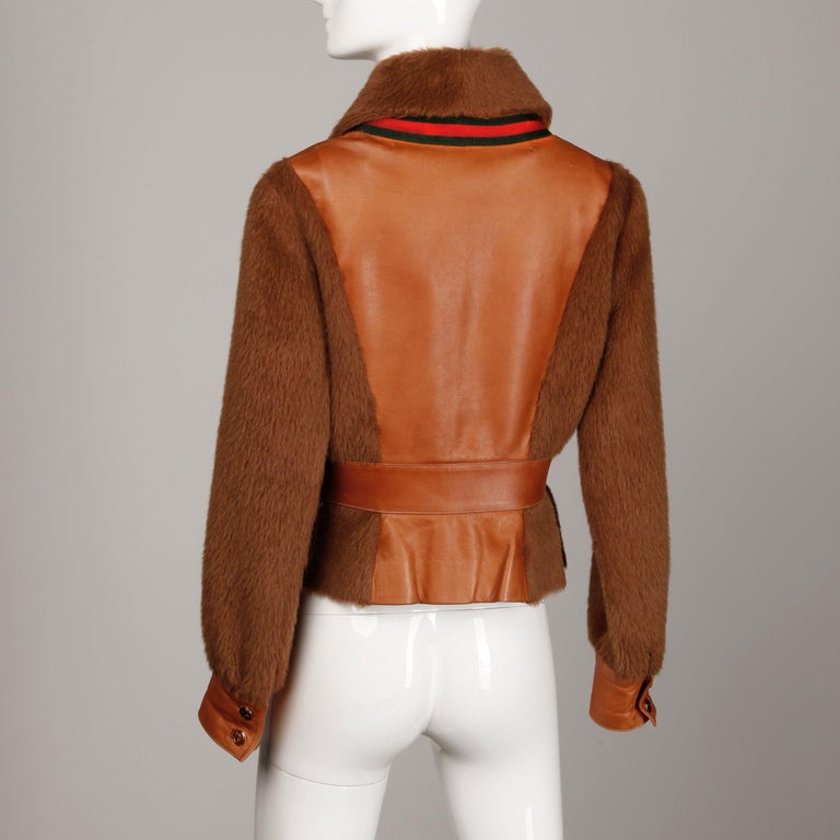 Rare 1970s Vintage Gucci Leather + Mohair Jacket at 1stDibs | vintage gucci jacket, vintage ...