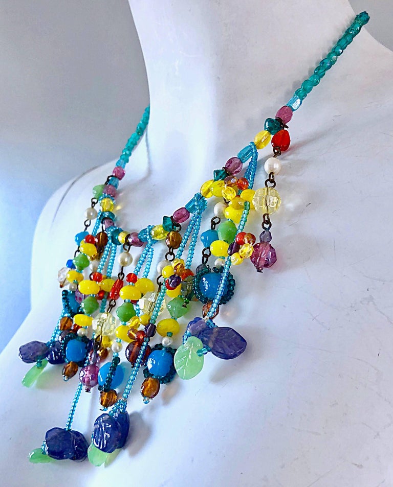 Rare 1980s Marc Labat Colrful Beaded Pearl Vintage Navajo 80s Choker ...