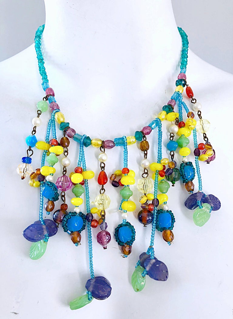 Rare 1980s Marc Labat Colrful Beaded Pearl Vintage Navajo 80s Choker ...