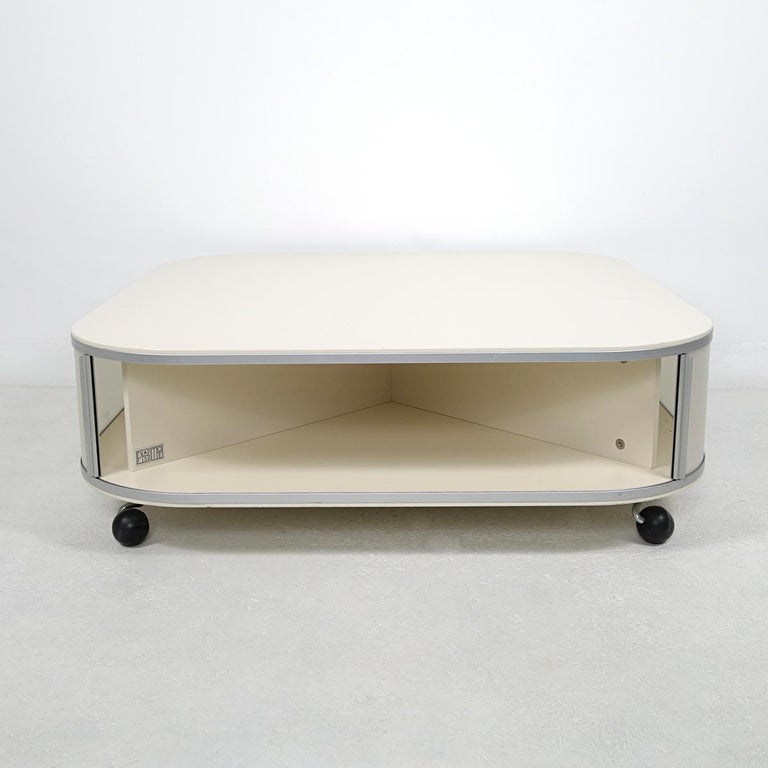Rare 1980s Modern Off-White Square Coffee Table with Storage by Pastoe ...