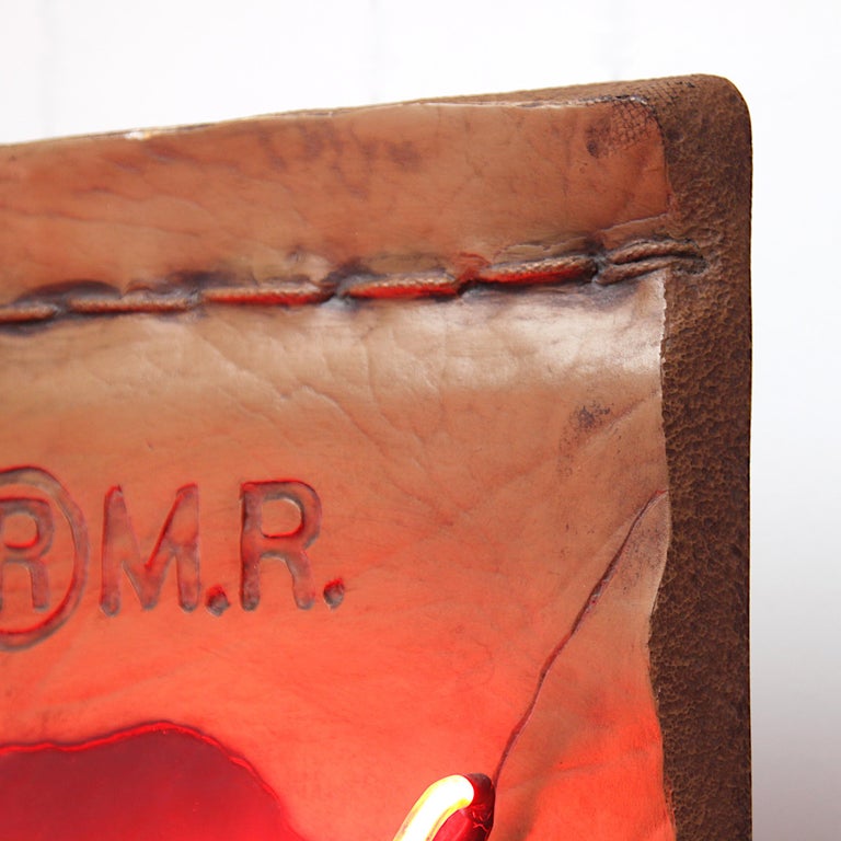 Rare 1980s Vintage Lee Jeans Commercial Dealer Leather Tag Neon Sign at ...