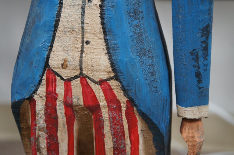 Rare 1982 Curtis Jere Americana Carved Folk Art Uncle Sam Sculpture For ...