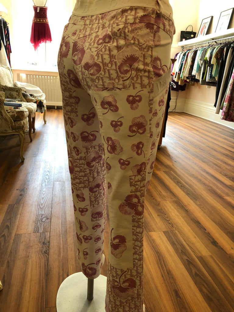 Rare 1990s Christian Dior by John Galliano Trotter/Flower Print Pants ...