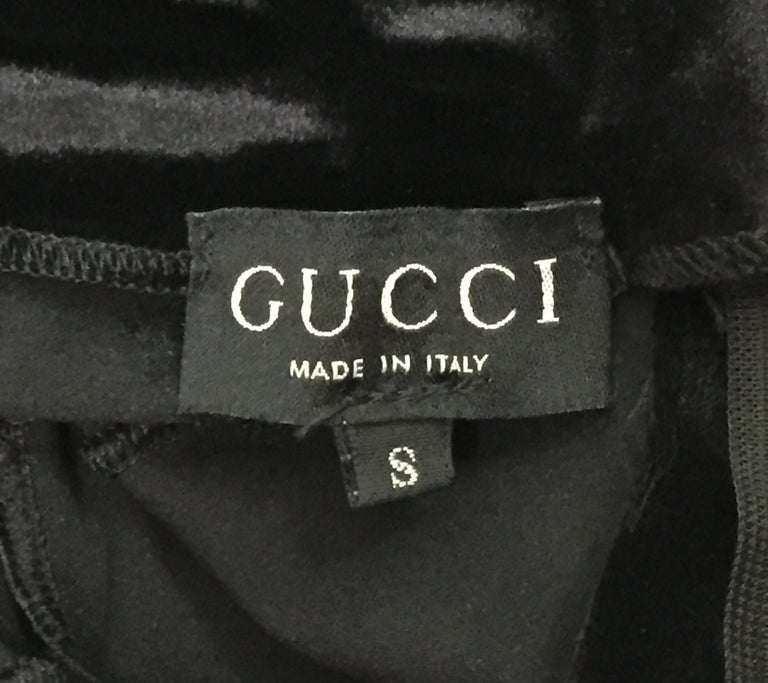 *RARE* 1994 Gucci by Tom Ford Black Velvet High Neck Bodysuit Top S at ...