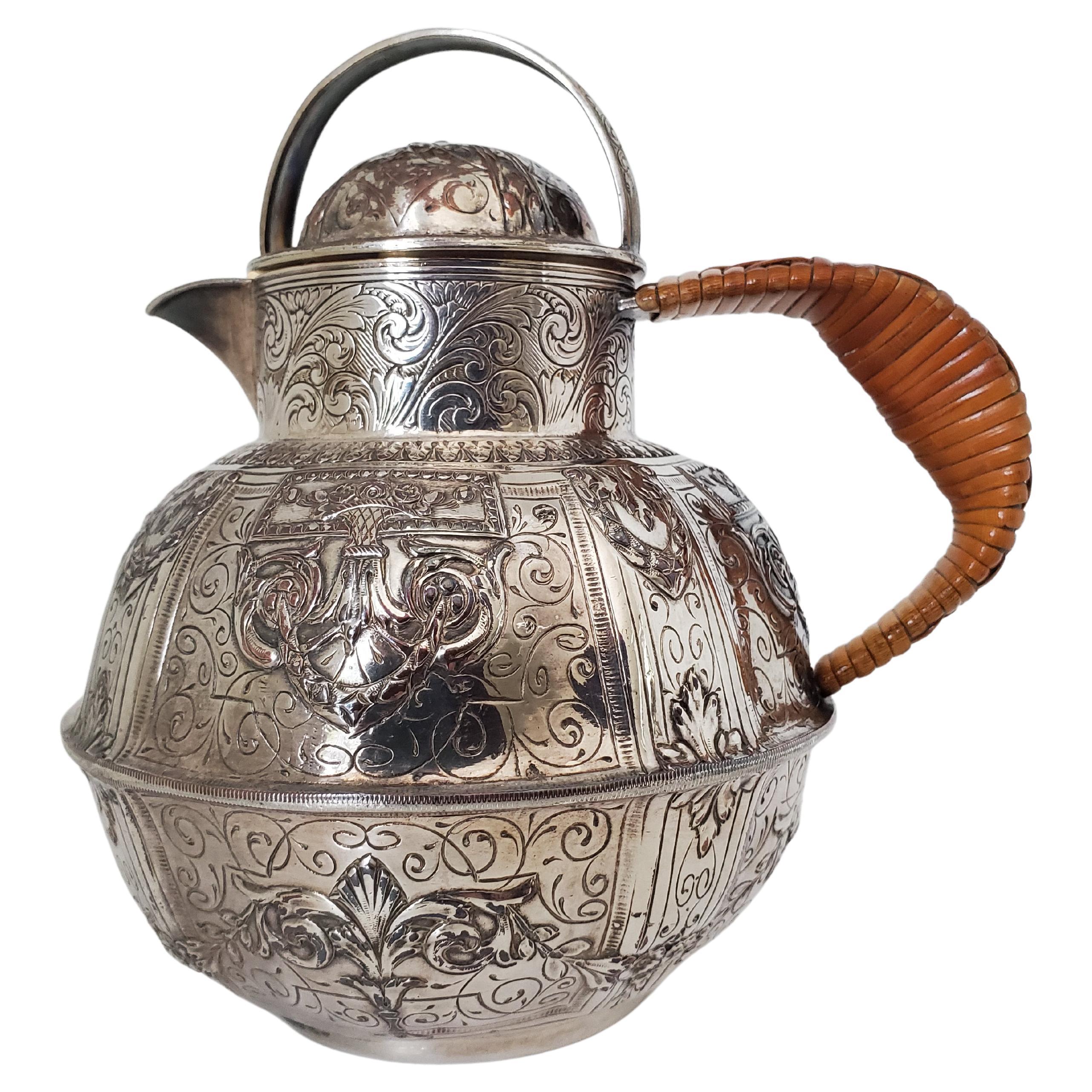 Rare 19th Century E G Webster and Sons Repoussé Silver Plated Tea or ...