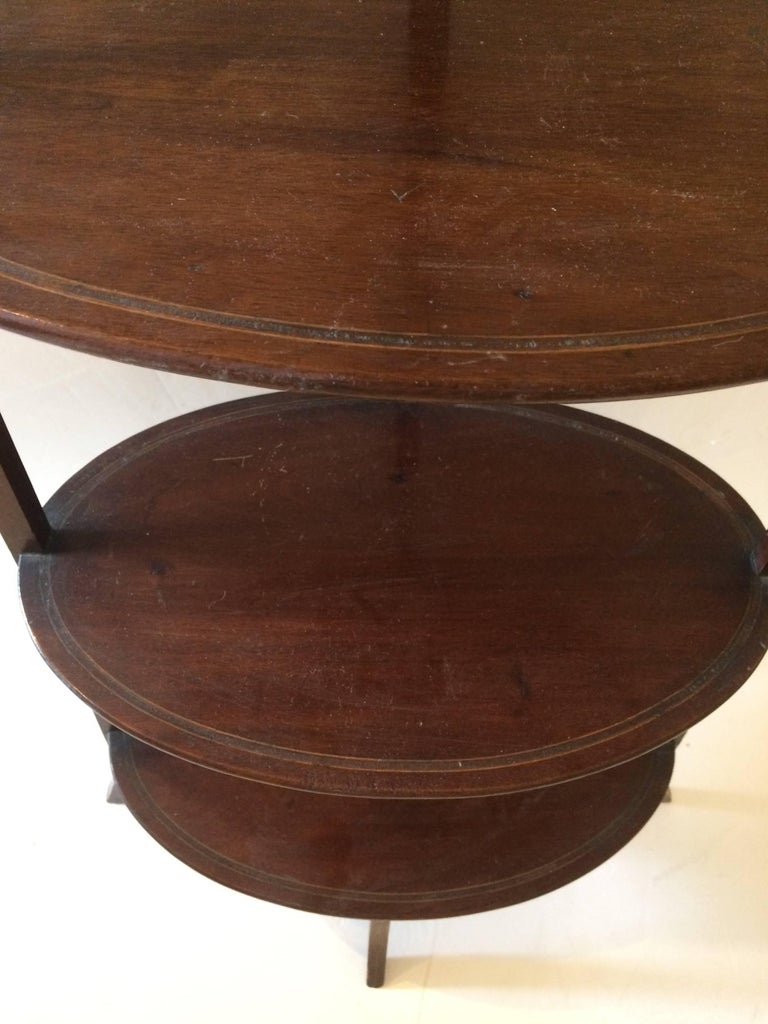 Rare 19th Century English Oval Three-Tier Side Table Muffin Stand For ...