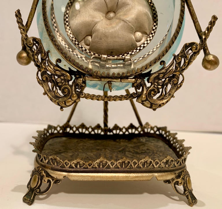 Rare 19th Century French Antique Victorian Glass Pocket Watch Holder or ...