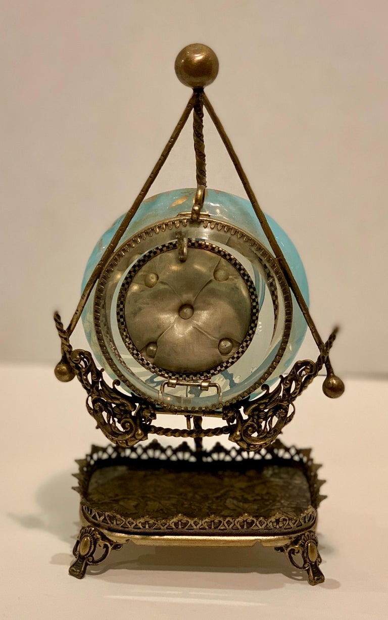 Rare 19th Century French Antique Victorian Glass Pocket Watch Holder or ...
