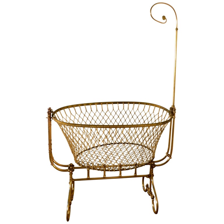 Rare 19th Century French Brass Swinging, Rocking Crib at 1stDibs