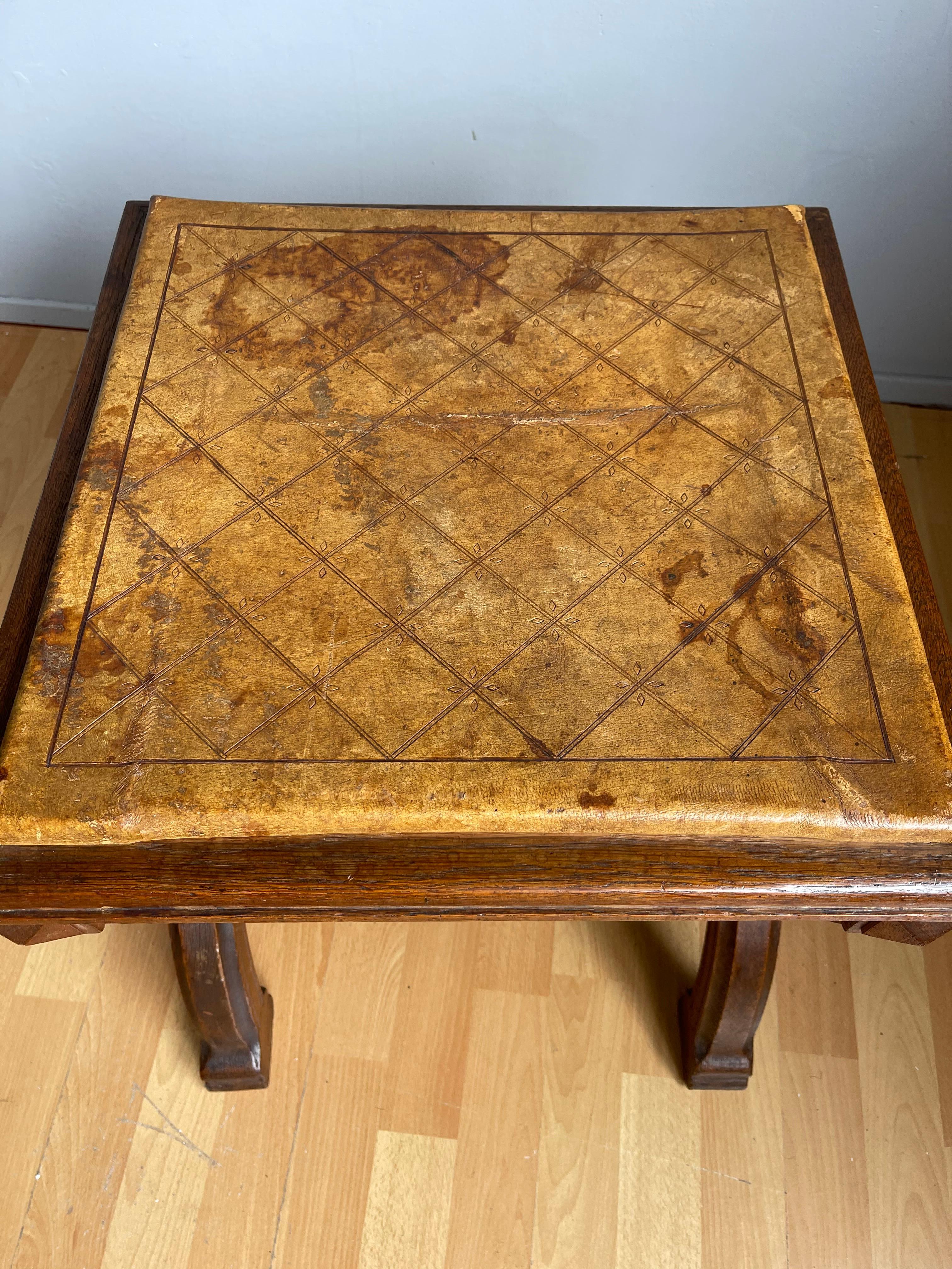 Rare 19th Century Oak Gothic Revival End Table or Coffee Table w ...