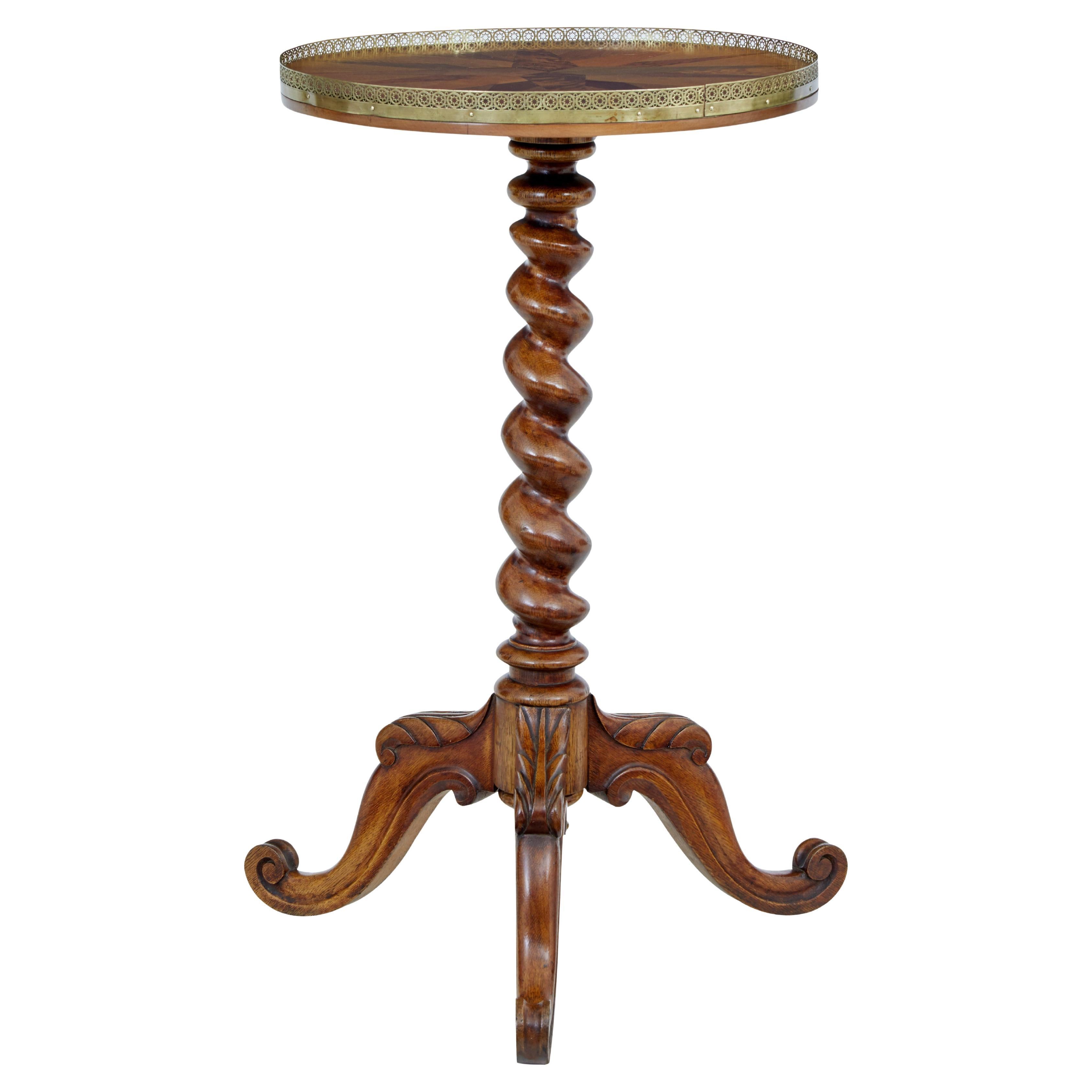 Rococo Style Swedish Round Painted Wood Occasional Table with Seashell ...