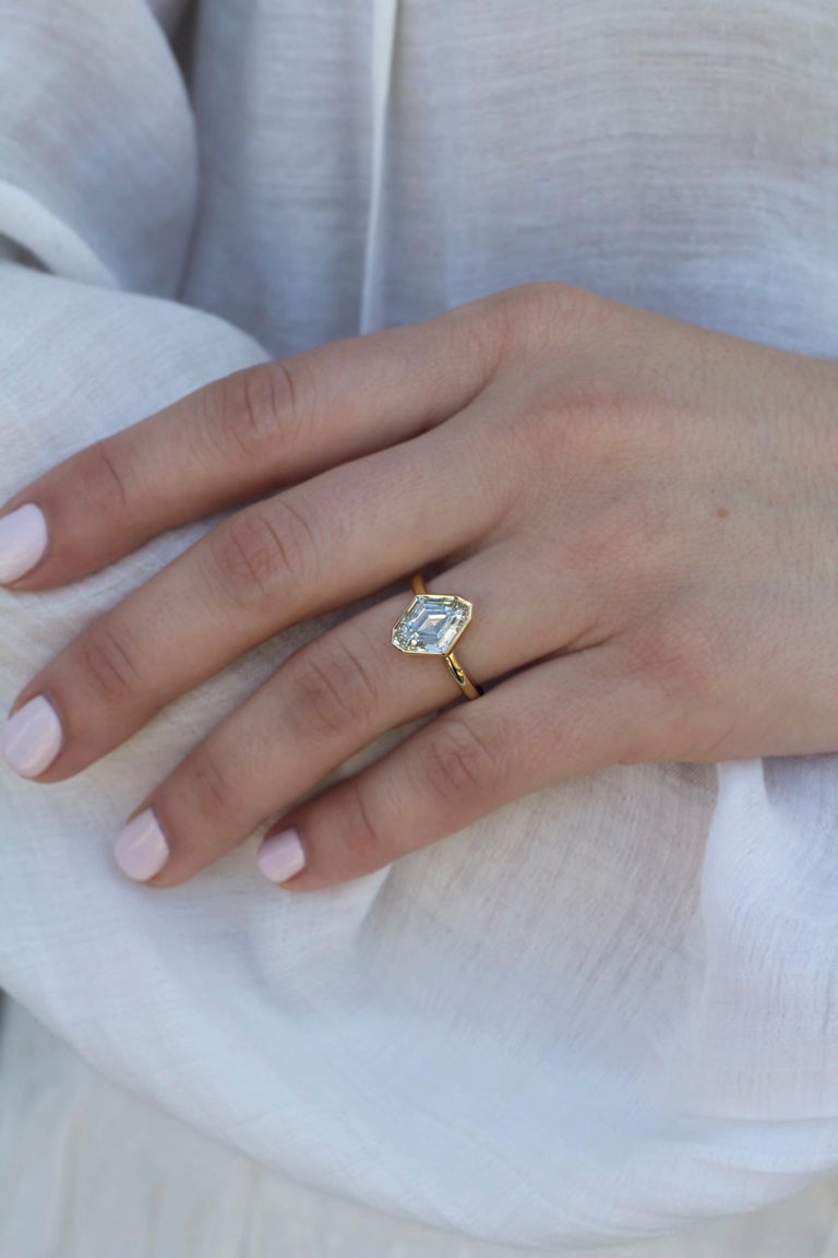 Rare 3.00 Carat GIA Certified Lozenge Cut Diamond Engagement Ring at ...