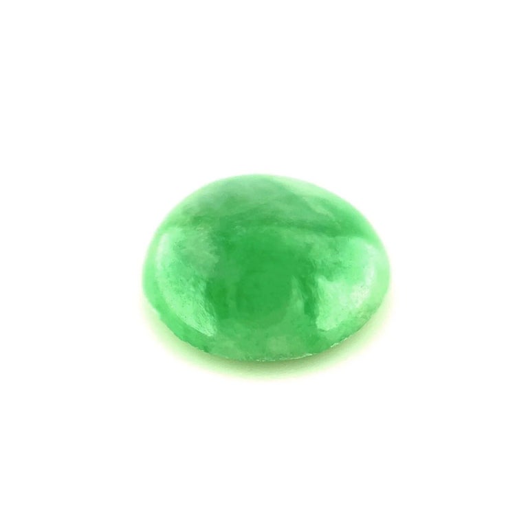 Rare 4.28ct IGI Certified Green Jadeite Jade ‘A’ Grade Oval Cabochon ...