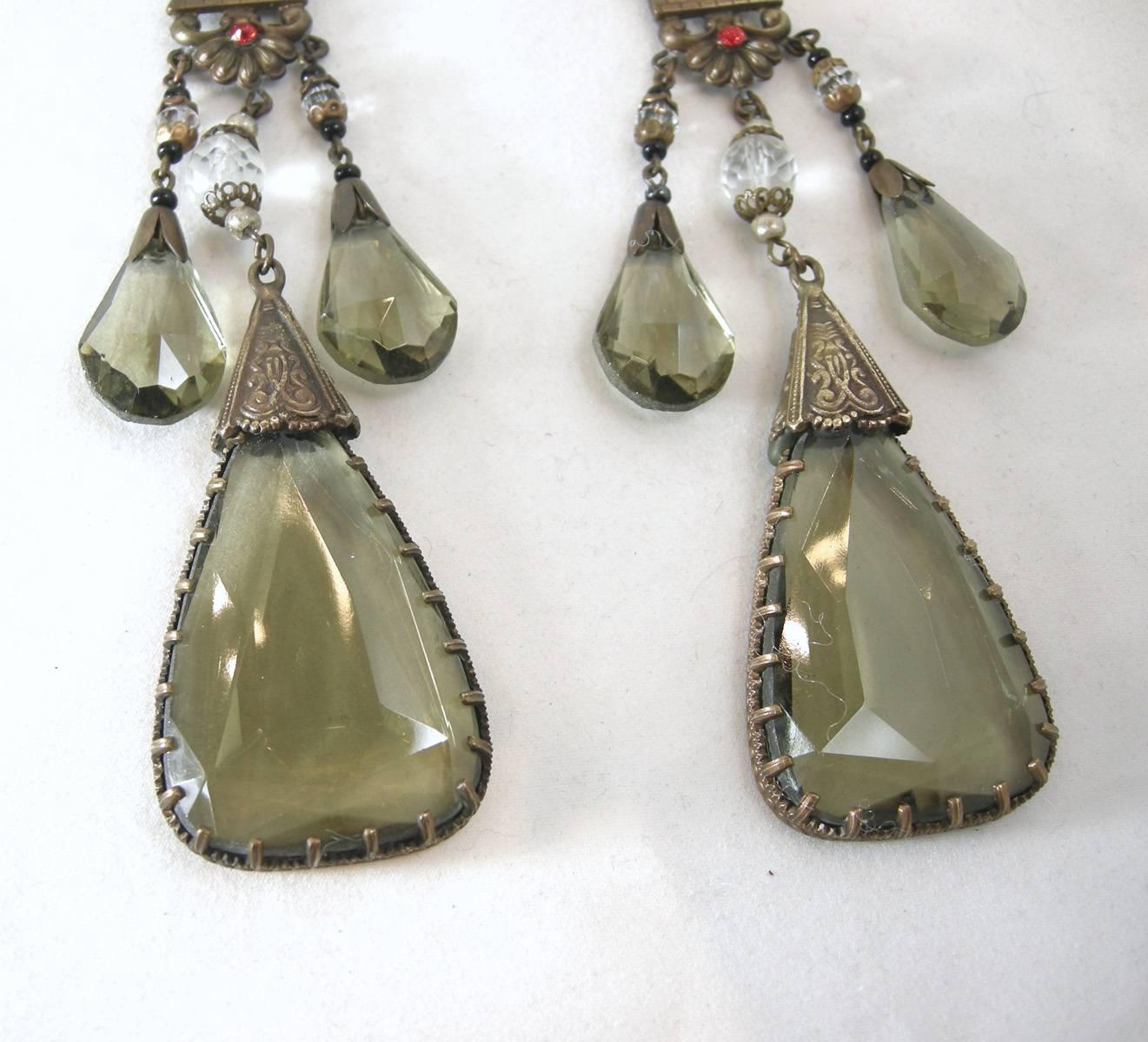 Rare 6” Vintage Art Deco Czech Egyptian Revival Sphinx Earrings For ...