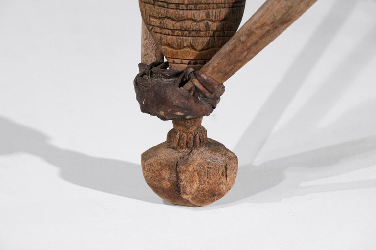 Rare 1960s African Ethnic Console Table in Wood and Leather Glass For ...