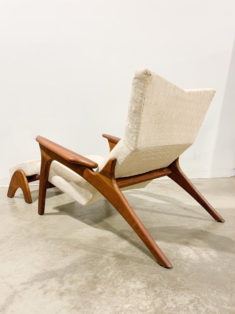 Rare Adrian Pearsall Lounge Chair and Ottoman at 1stDibs