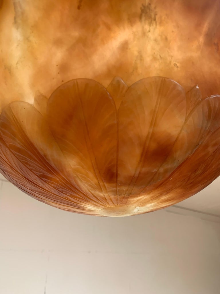 Great Alabaster Pendant with Stunning Hand-Carved Scrolling and Lava ...