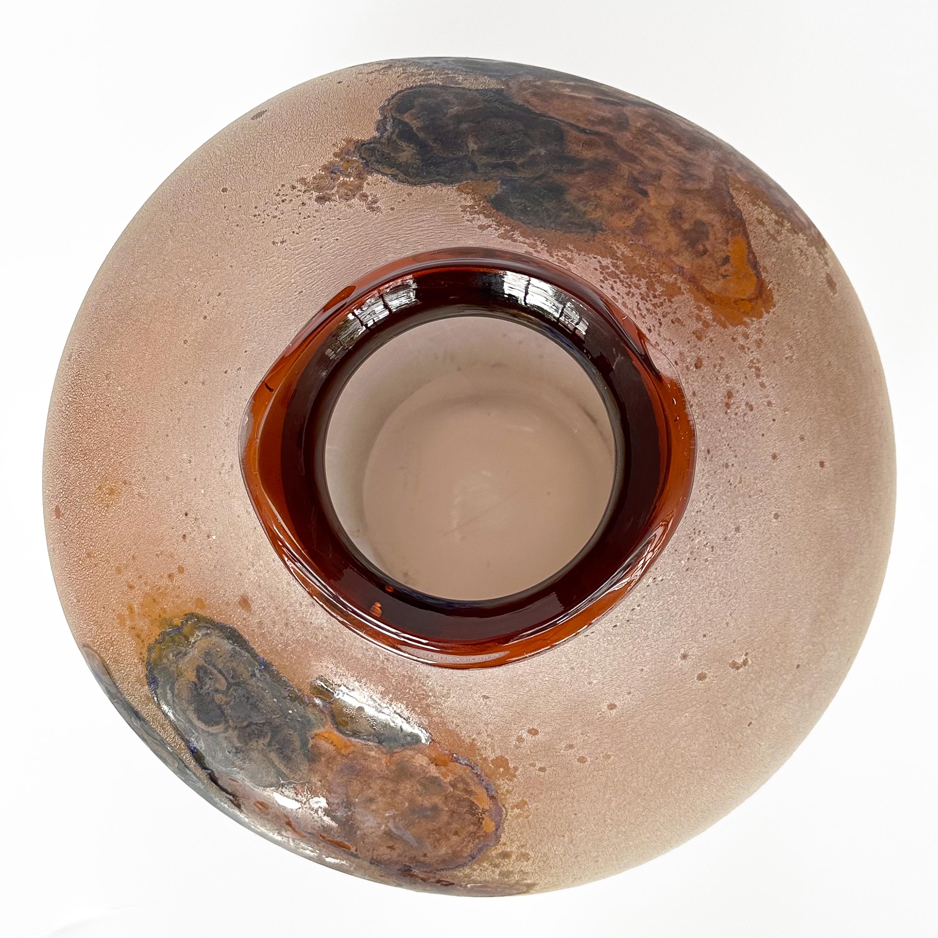 Rare Alfredo Barbini Large Scavo Murano Glass Vase at 1stDibs