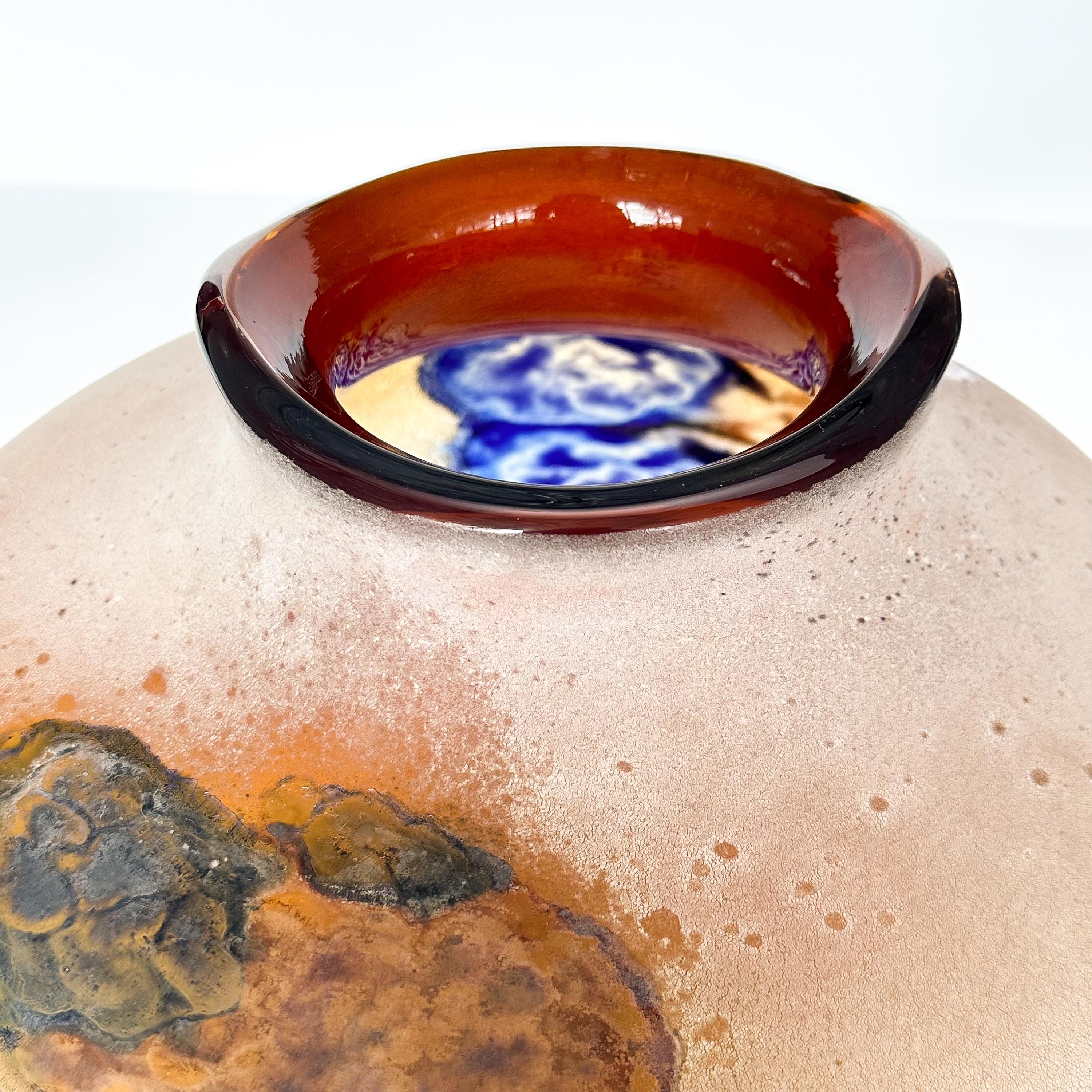 Rare Alfredo Barbini Large Scavo Murano Glass Vase at 1stDibs