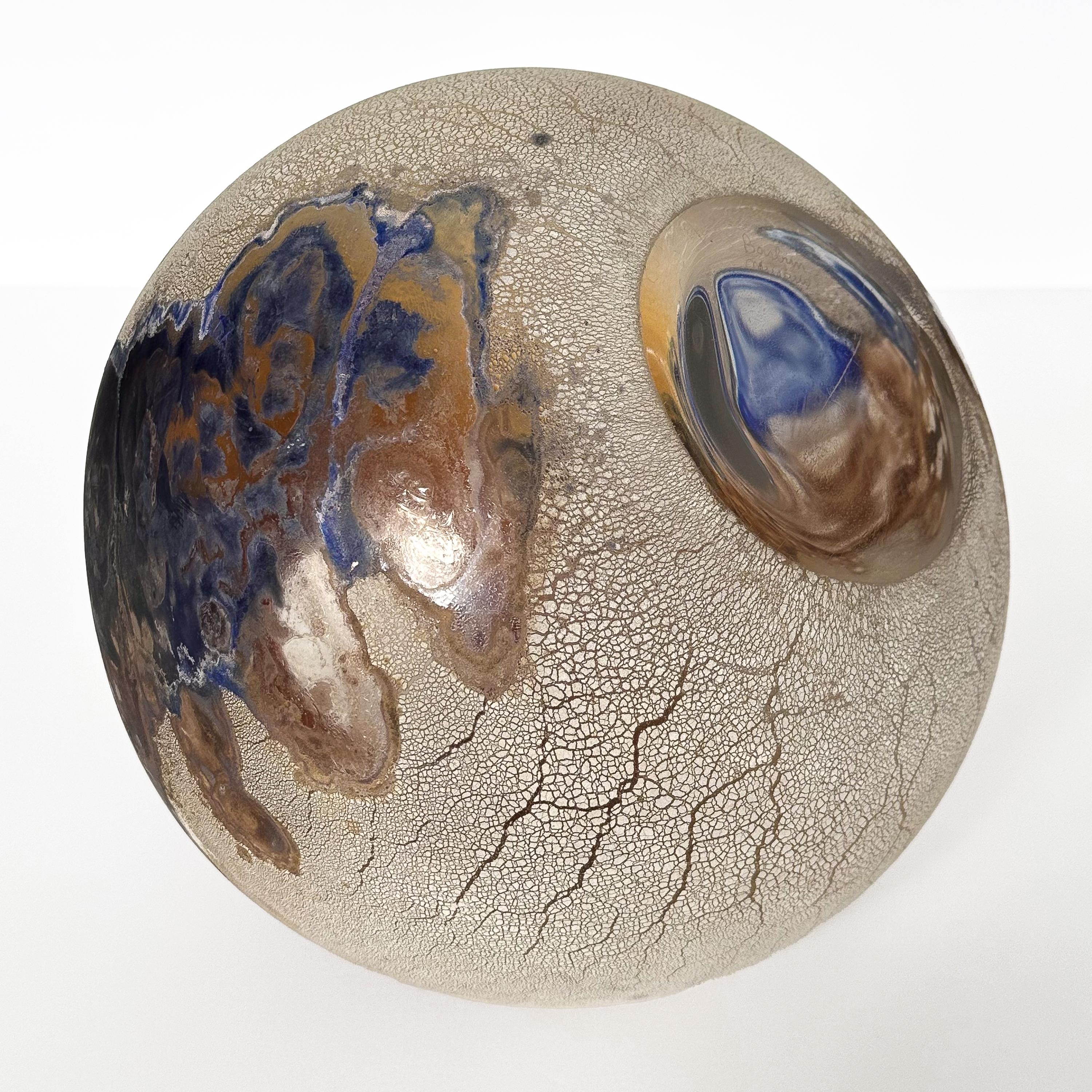 Rare Alfredo Barbini Large Scavo Murano Glass Vase at 1stDibs