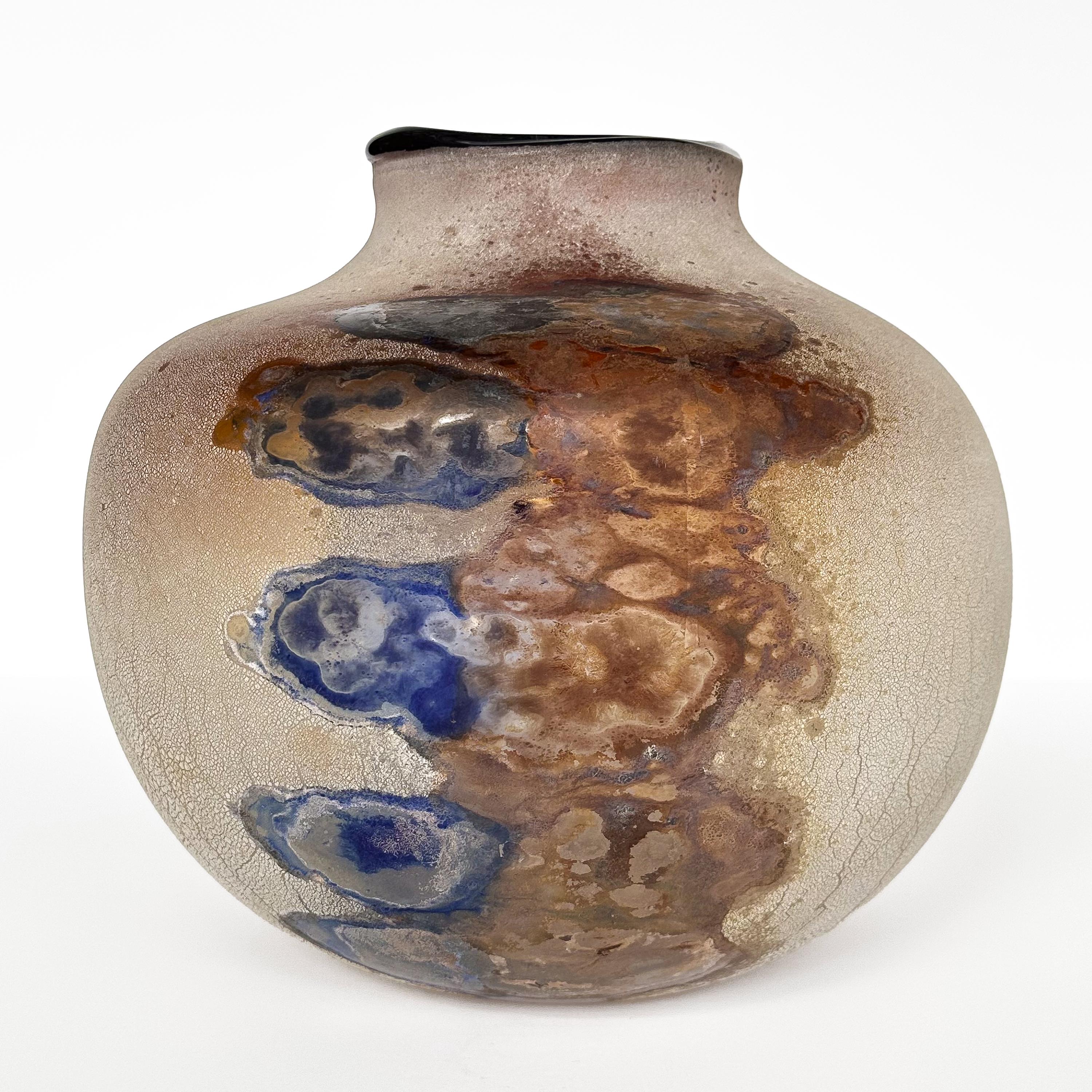 Rare Alfredo Barbini Large Scavo Murano Glass Vase at 1stDibs