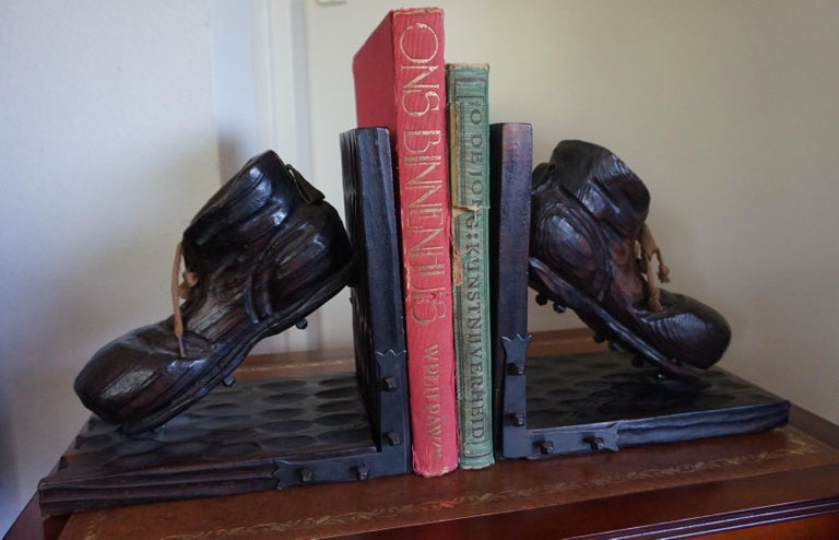 Rare and All Hand-Carved Wooden 1950's Fifties Soccer / Football Shoes ...