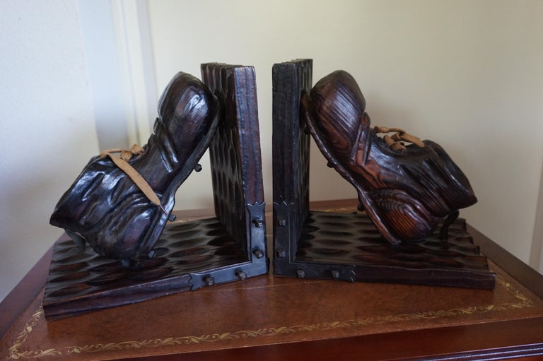 Rare and All Hand-Carved Wooden 1950's Fifties Soccer / Football Shoes ...