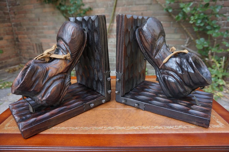 Rare and All Hand-Carved Wooden 1950's Fifties Soccer / Football Shoes ...