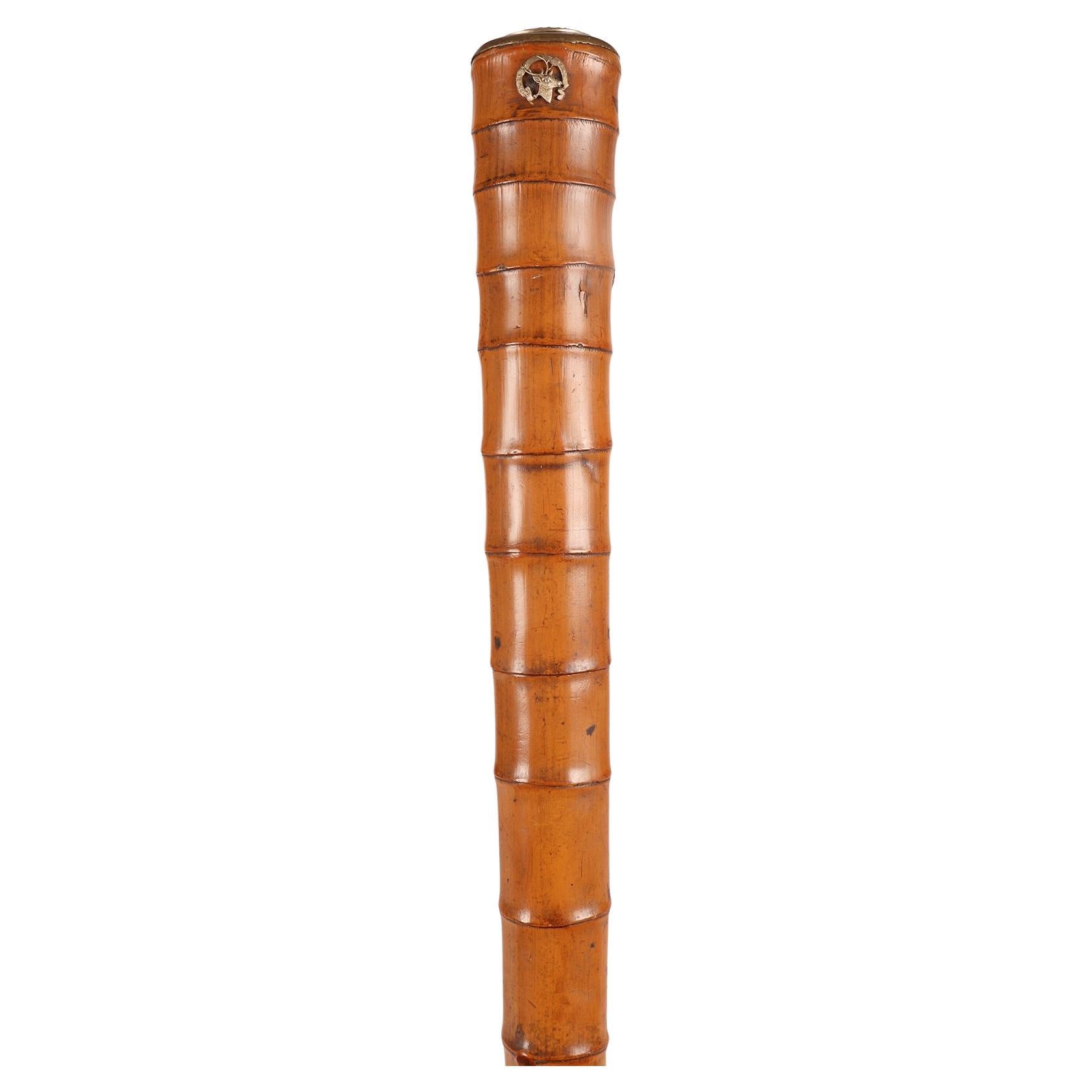 Rare alping system walking stick for deer hunting, France 1860. For ...