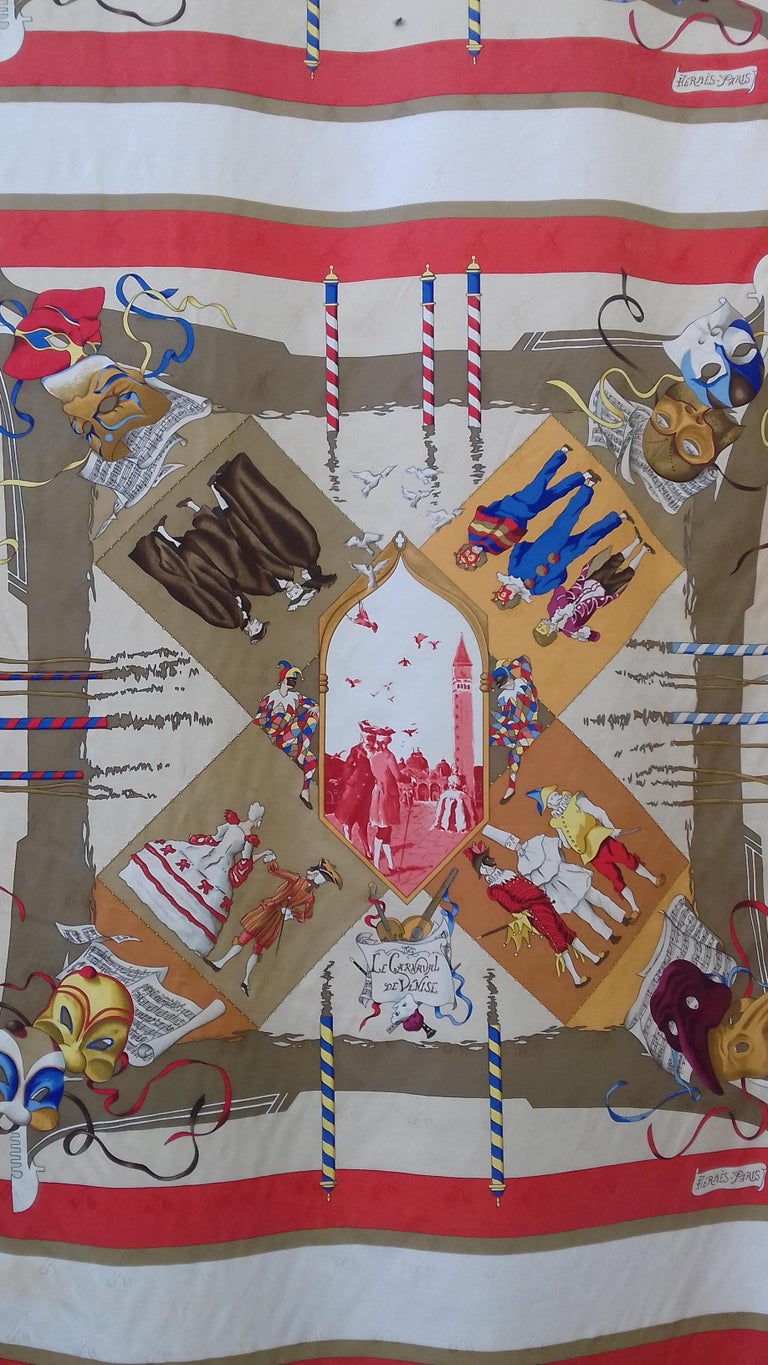 Rare Amazing Hermès Banner of 3 Carnaval de Venise Silk Scarves 130 ...
