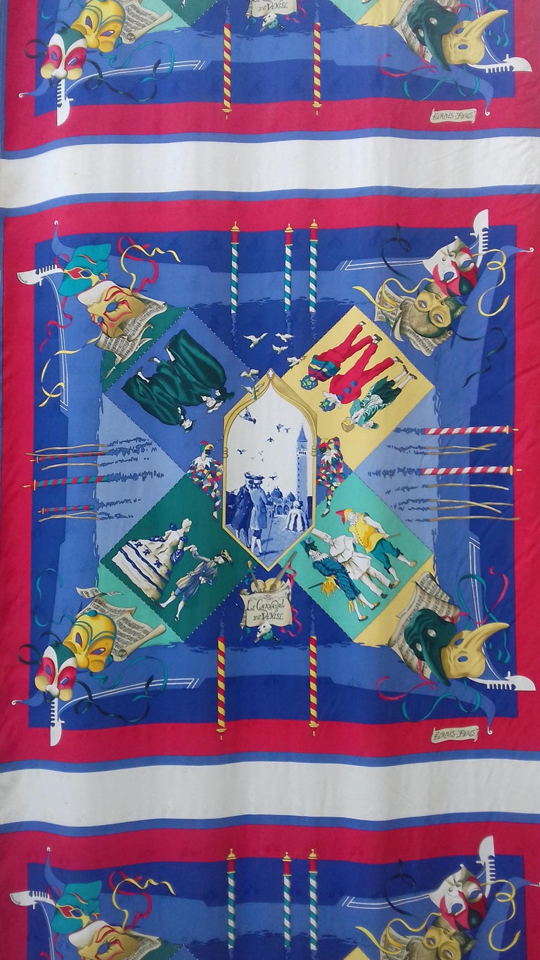 Rare Amazing Hermès Banner of 3 Carnaval de Venise Silk Scarves 130 ...