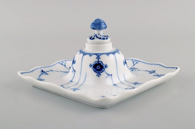 Rare and Antique Royal Copenhagen Blue Fluted Plain Ink Well, Dated ...