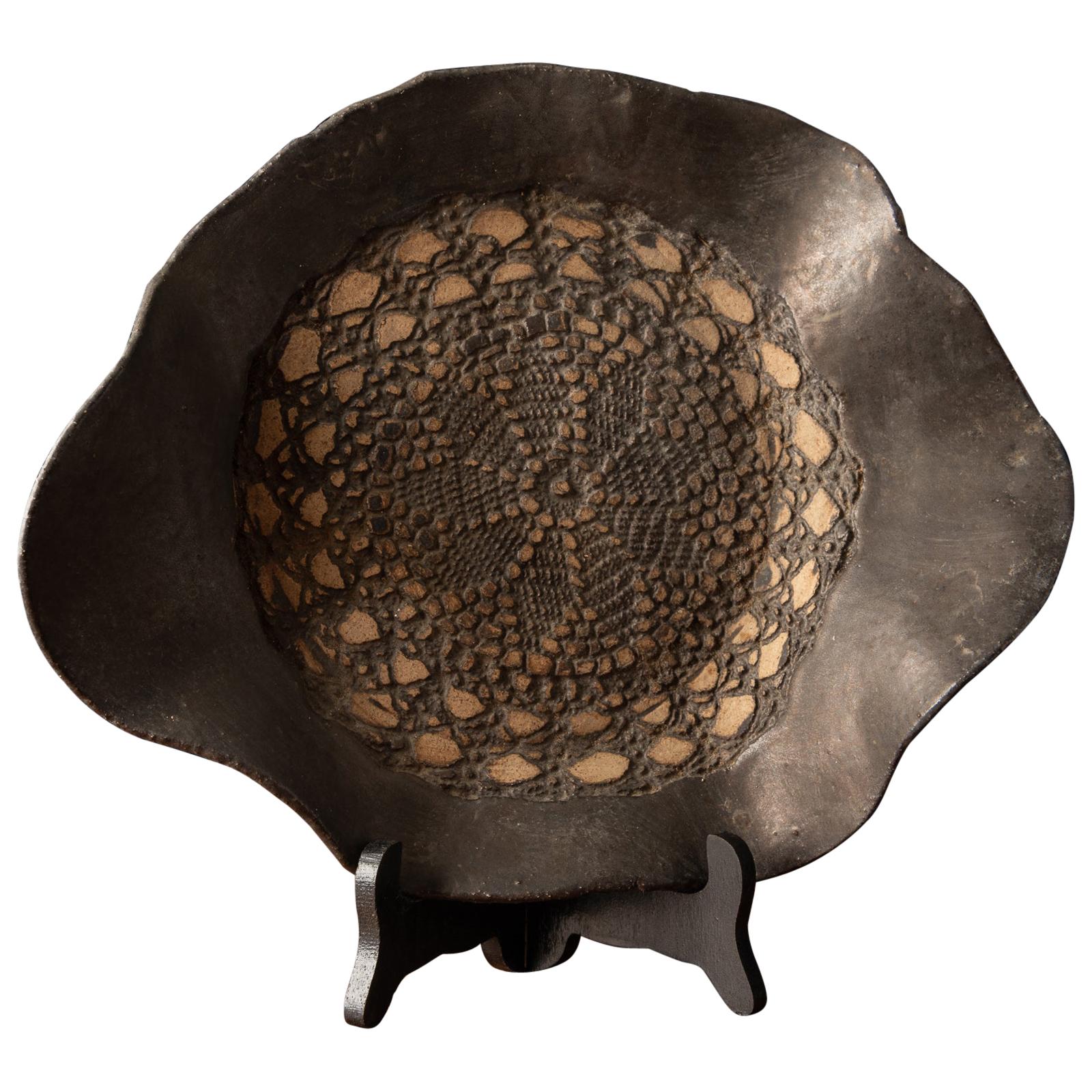 Vintage Hand Painted Blue Turkish Round Decorative Hanging Plate at 1stDibs