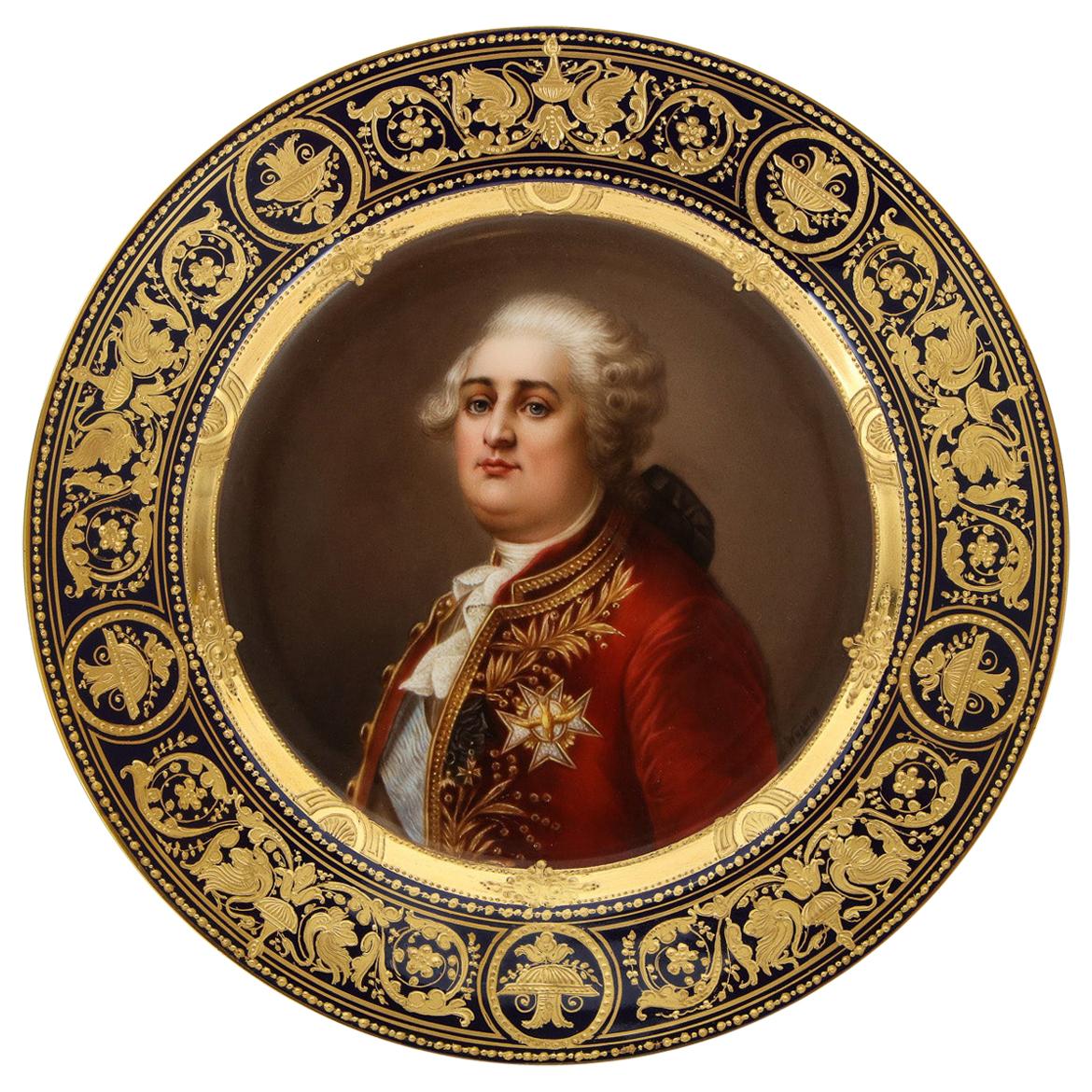 Rare and Exceptional Royal Vienna Porcelain Plate of "King Louis XVI ...
