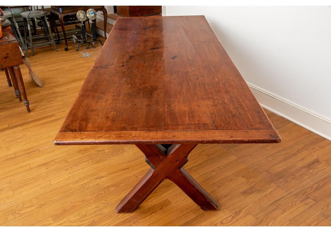 Rare and Extraordinary Antique American Sawbuck Dining Table For Sale at 1stDibs | antique ...