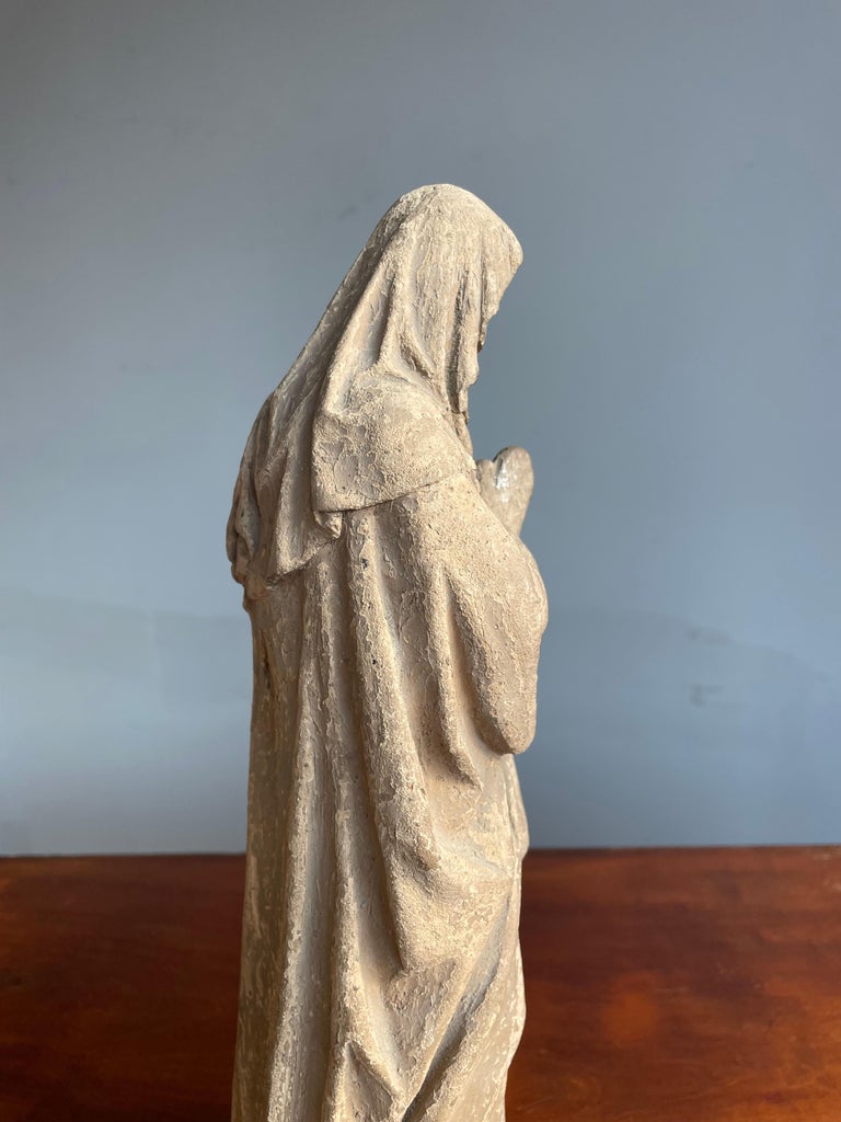 Rare and Hand Sculpted 19th Century Terracotta Sculpture of a Serene ...