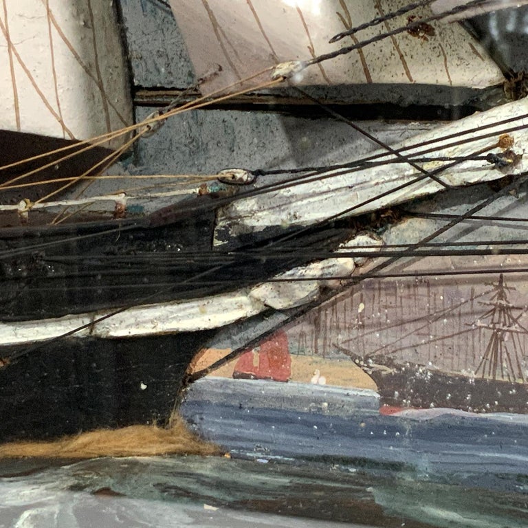 Rare and Important English Shadow Box Model of a Full-Rigged Ship For ...
