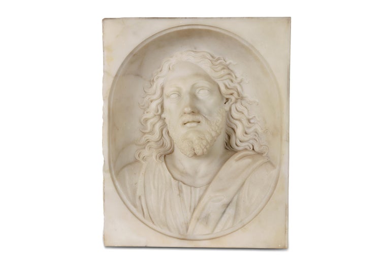 Rare and Important Italian White Marble Bust Sculpture of Jesus Christ ...