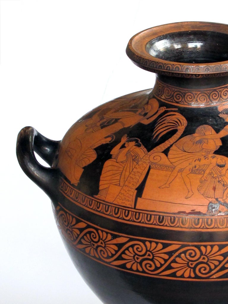 Rare and Large Scaled Italian Terracotta Glazed Stamnos Vase by ...
