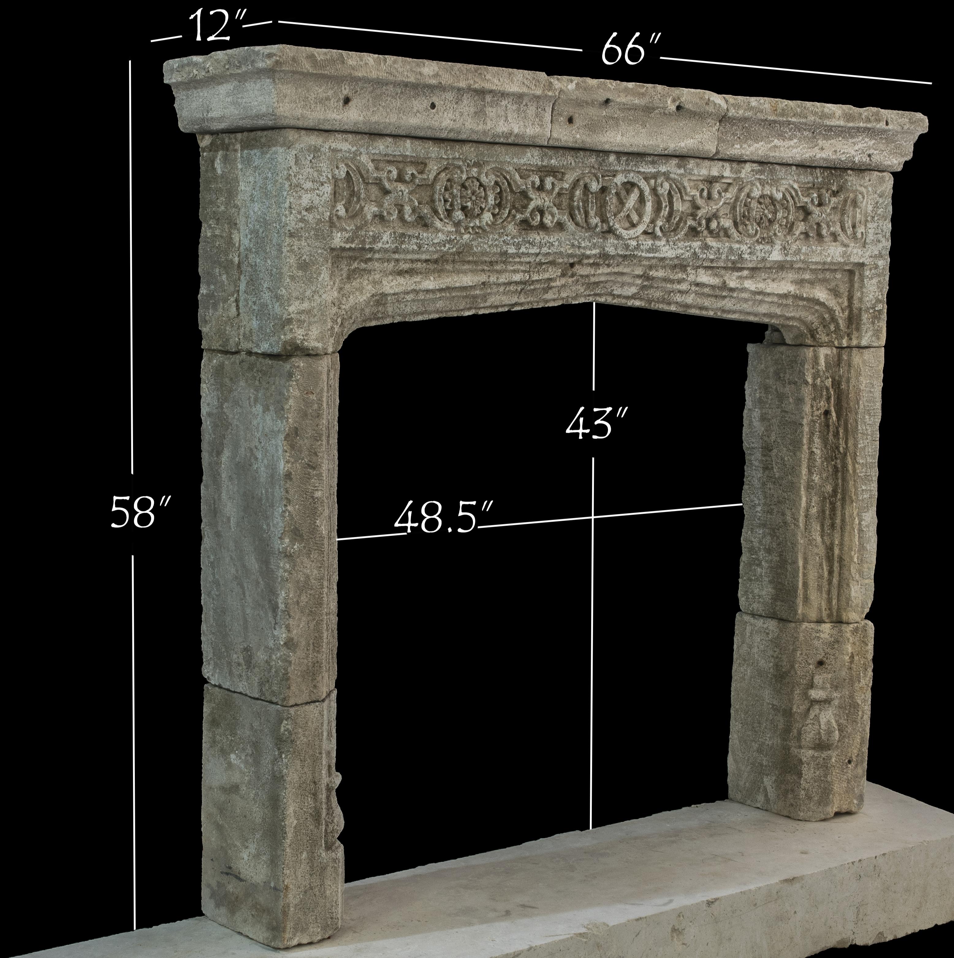 Rare and Old Reclaimed Italian Limestone Fireplace Mantel at 1stDibs ...