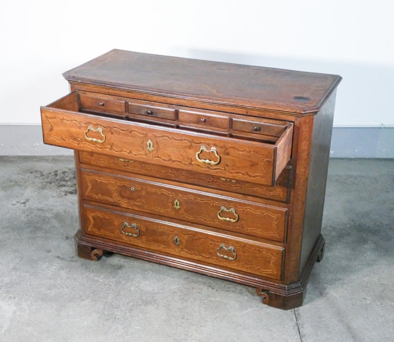 Rare and Original Piedmontese Chest of Drawers, Inlaid Walnut, Italy ...
