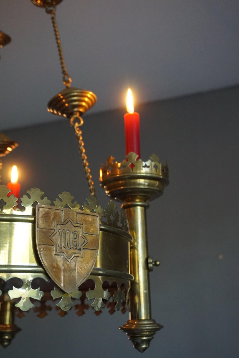 Rare and Striking Bronze and Brass Gothic Revival Advent Wreath Candle ...