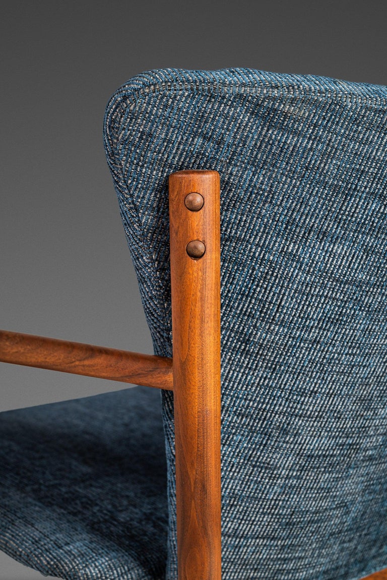 Rare Angular Lounge Chair / Armchair in Walnut After Nanna Ditzel, c ...