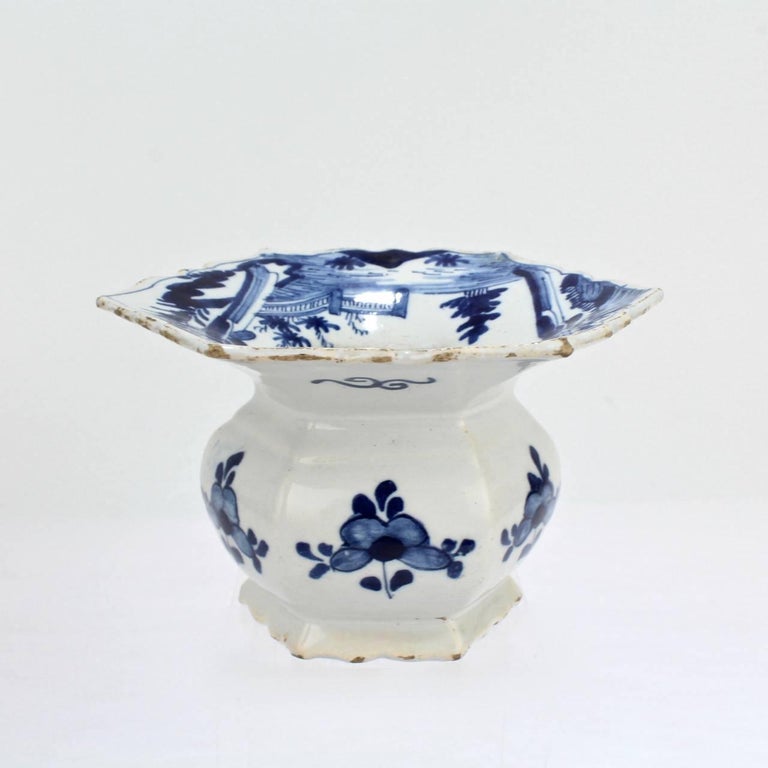 Rare Antique 18th Century Dutch Delft Pottery Spittoon with Chinese ...