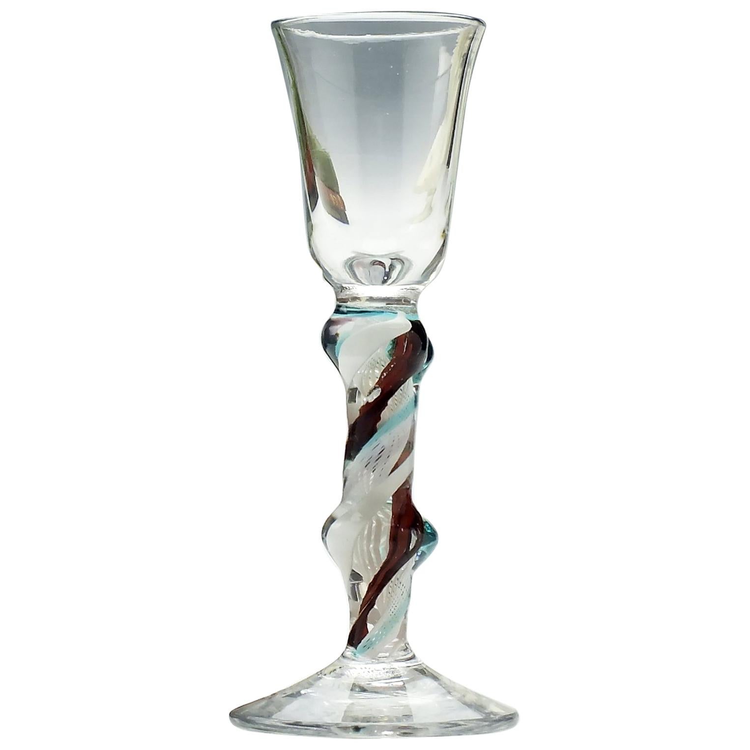 Rare Antique 18th Century Georgian Colour Twist Cordial Glass, circa ...
